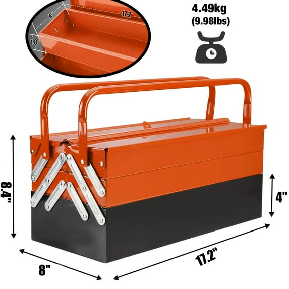 18/21-inch Metal Toolbox Personal Portable Metal Toolbox, 3-layer 5 ...