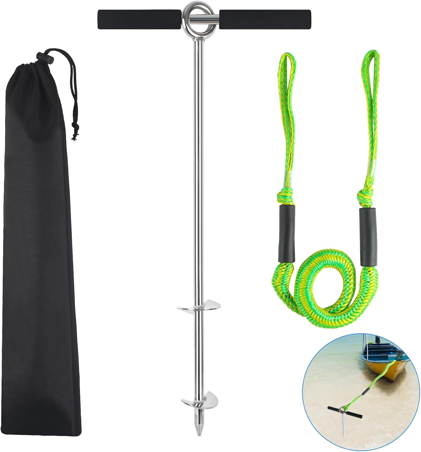 18"/24"/36" Sand Anchor,Chromium-Plated Steel Stainless Steel Boat ...
