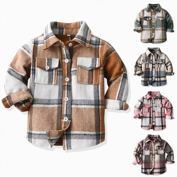 18-24 Months Adult Boys Long Sleeved Jacket Thin Plaid Long Sleeved ...