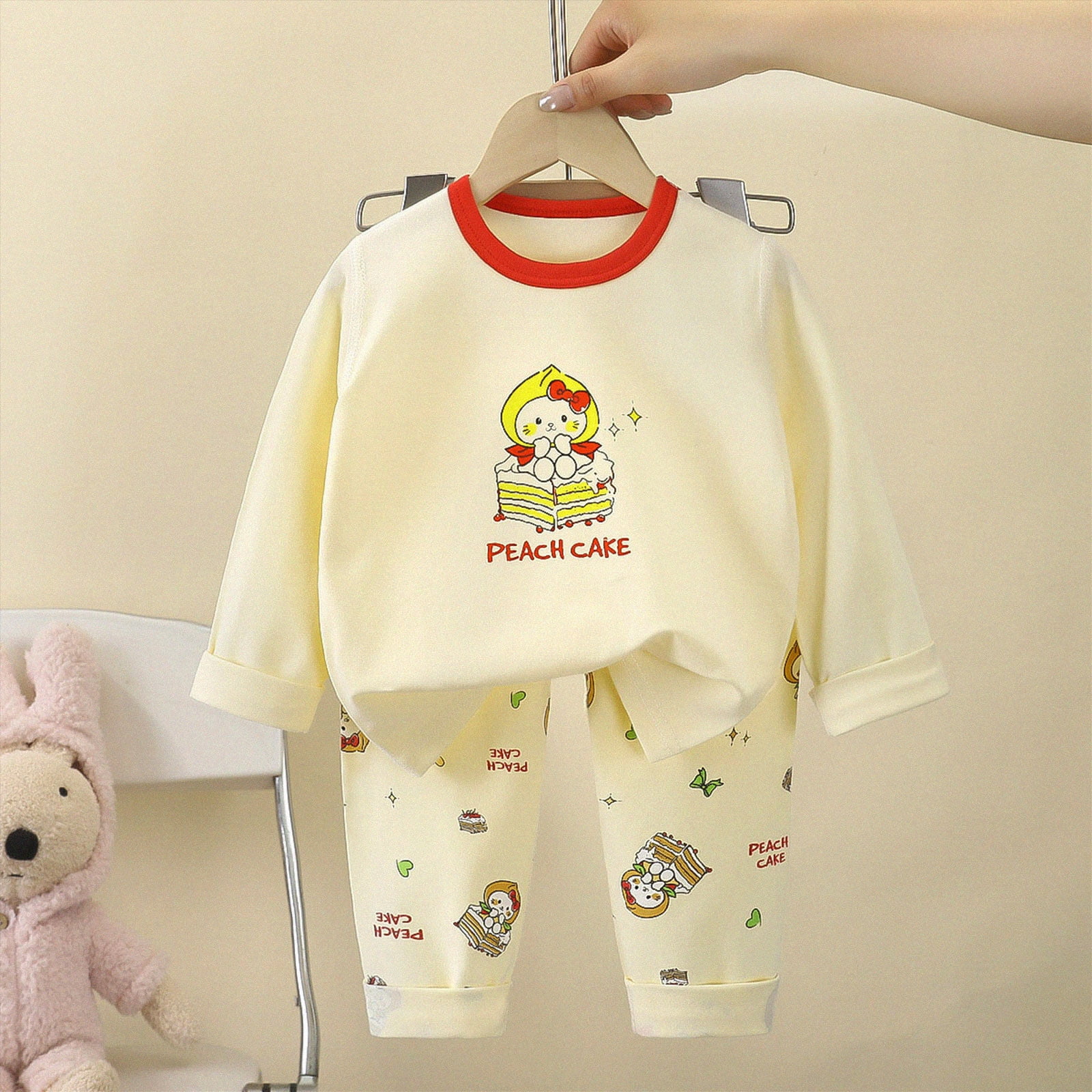 18-24 Months Girls Long Sleeve Pajama Set Toddler Baby Girl Clothes ...