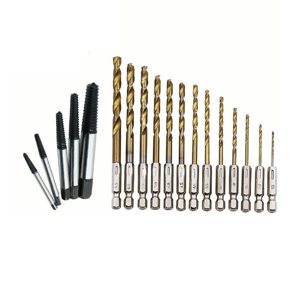 18/24pcs Damaged Screw Extractor Drill Bit Set Steel Handed Stud ...