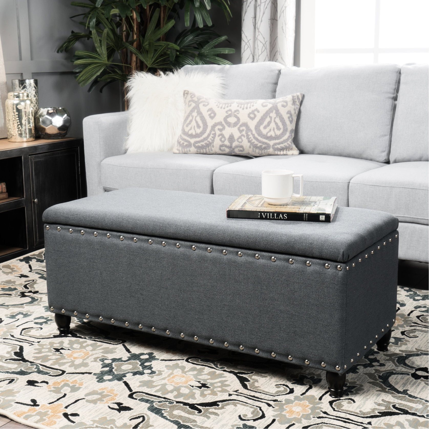 18.25 - inch Tall Ottoman with Storage - Ideal for Playroom Storage ...