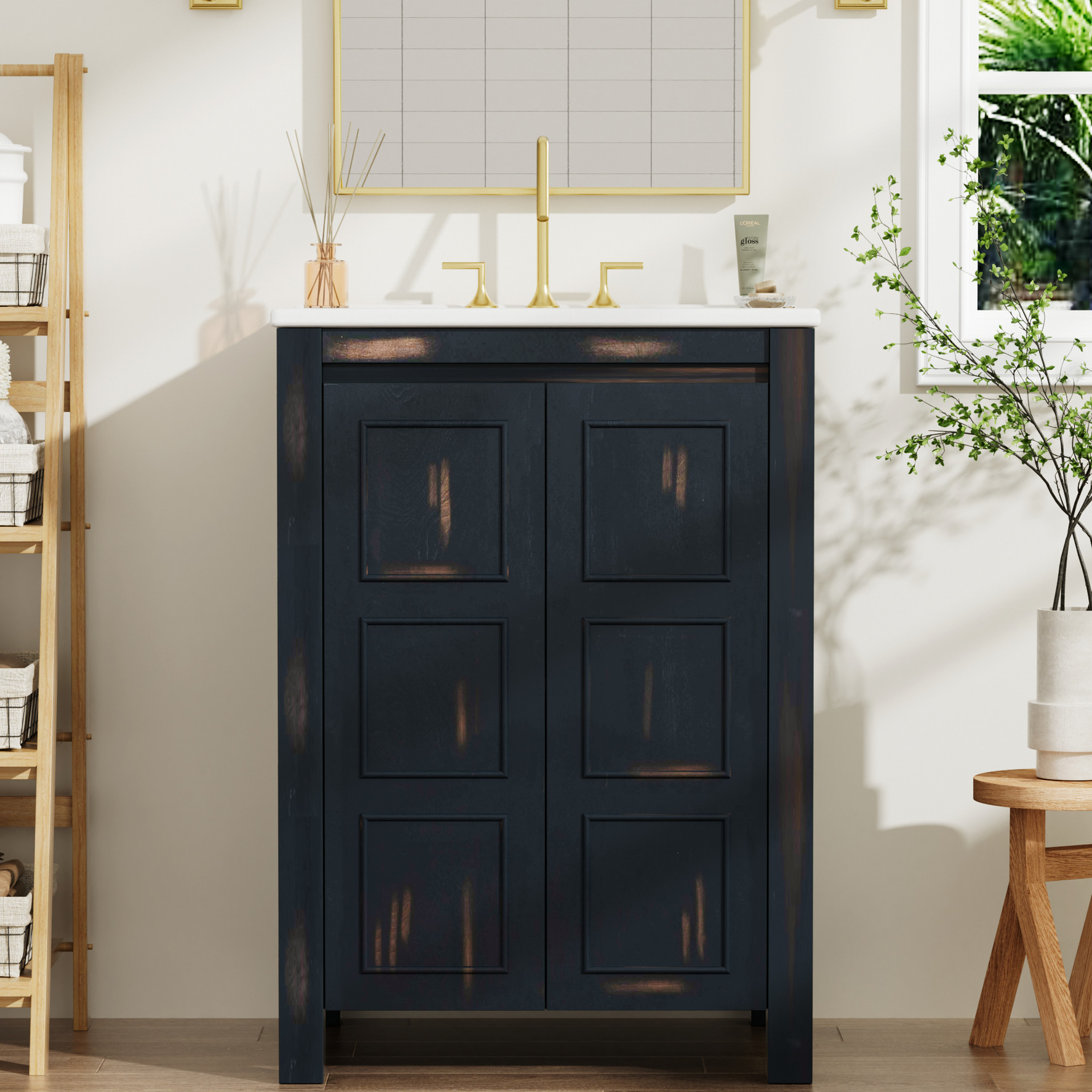 18.3-inch depth, painted finish - Soft-close doors for noise reduction ...