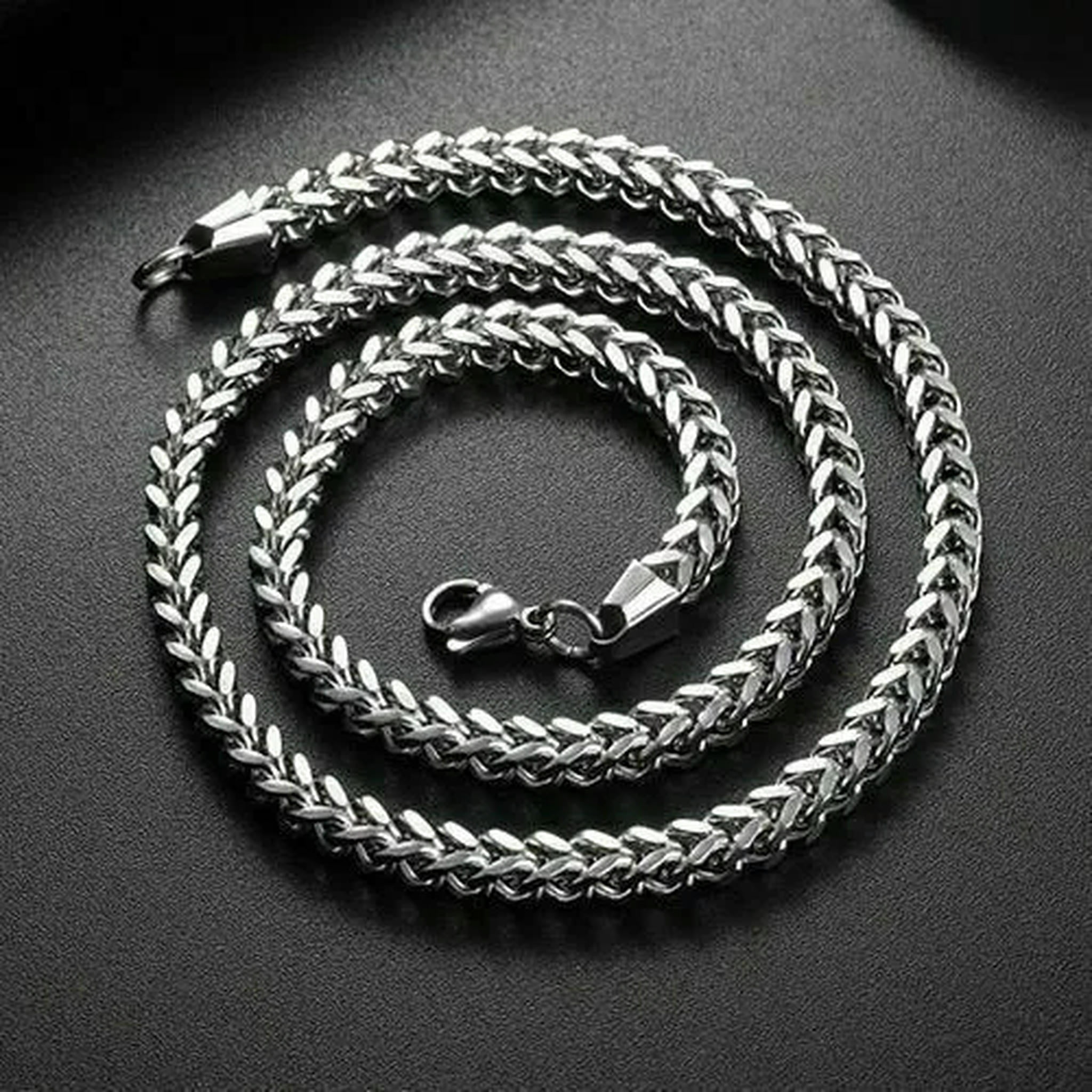 18"-30" Mens Stainless Steel 6mm Franco Box Curb Link Chain Male ...