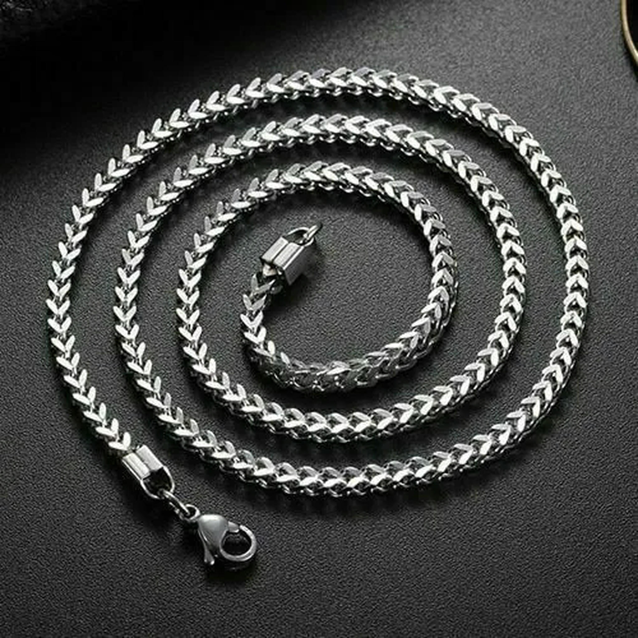 18"-30" Mens Stainless Steel 6mm Franco Box Curb Link Chain Male ...