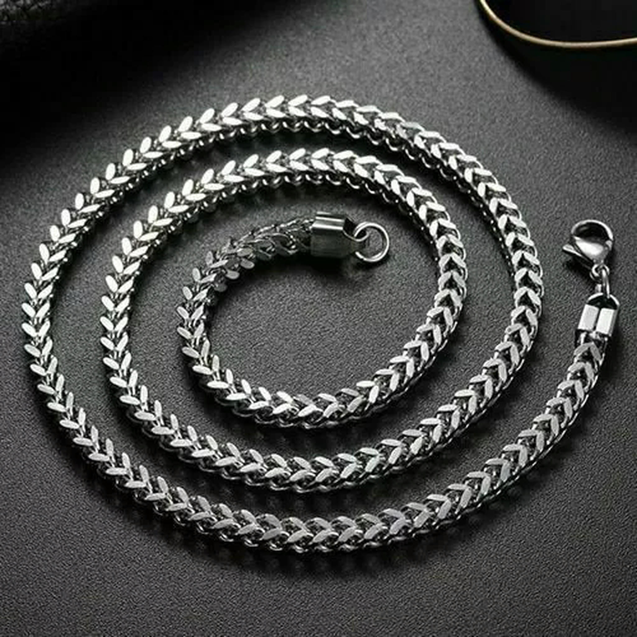 18"-30" Mens Stainless Steel 6mm Franco Box Curb Link Chain Male ...