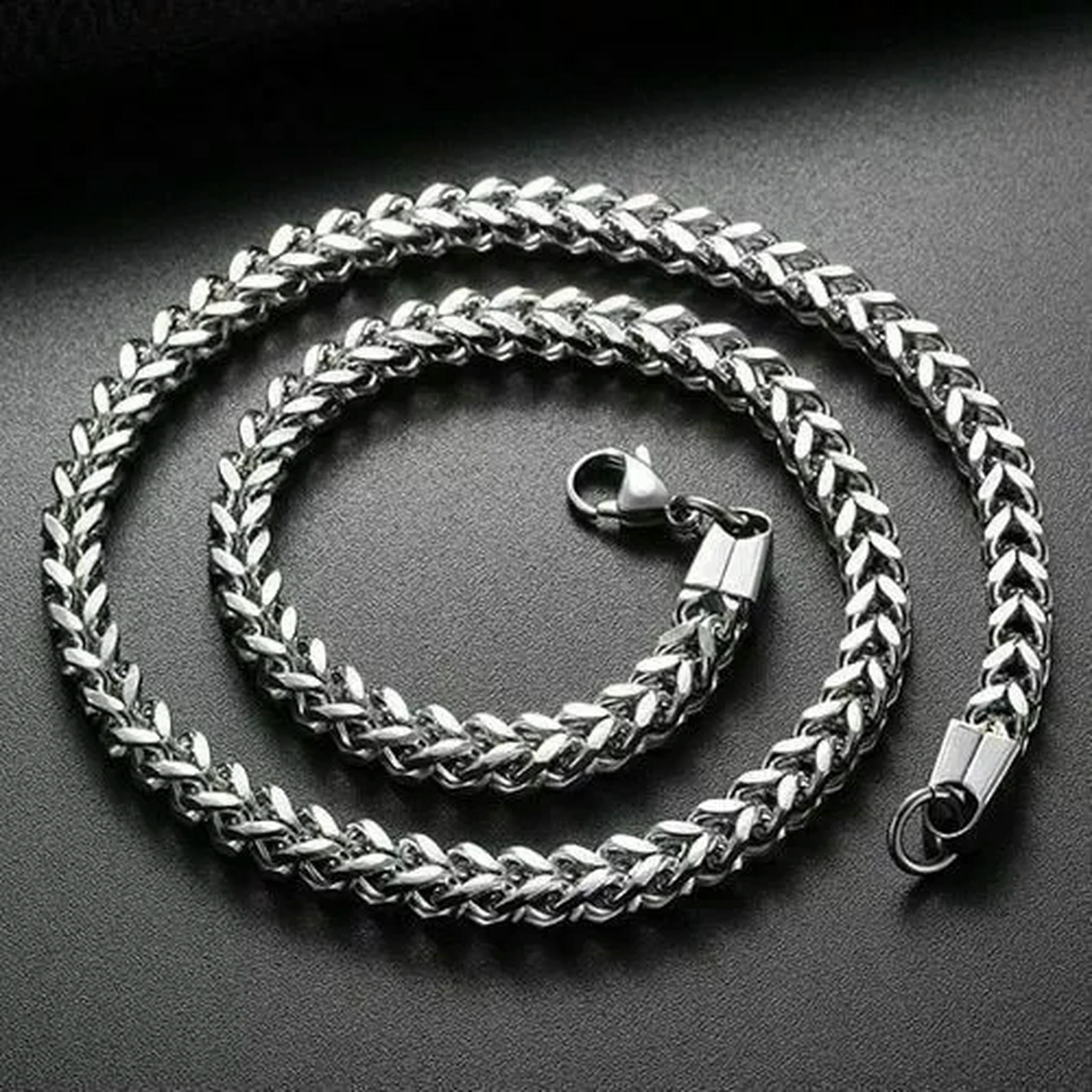 18"-30" Mens Stainless Steel 6mm Franco Box Curb Link Chain Male ...