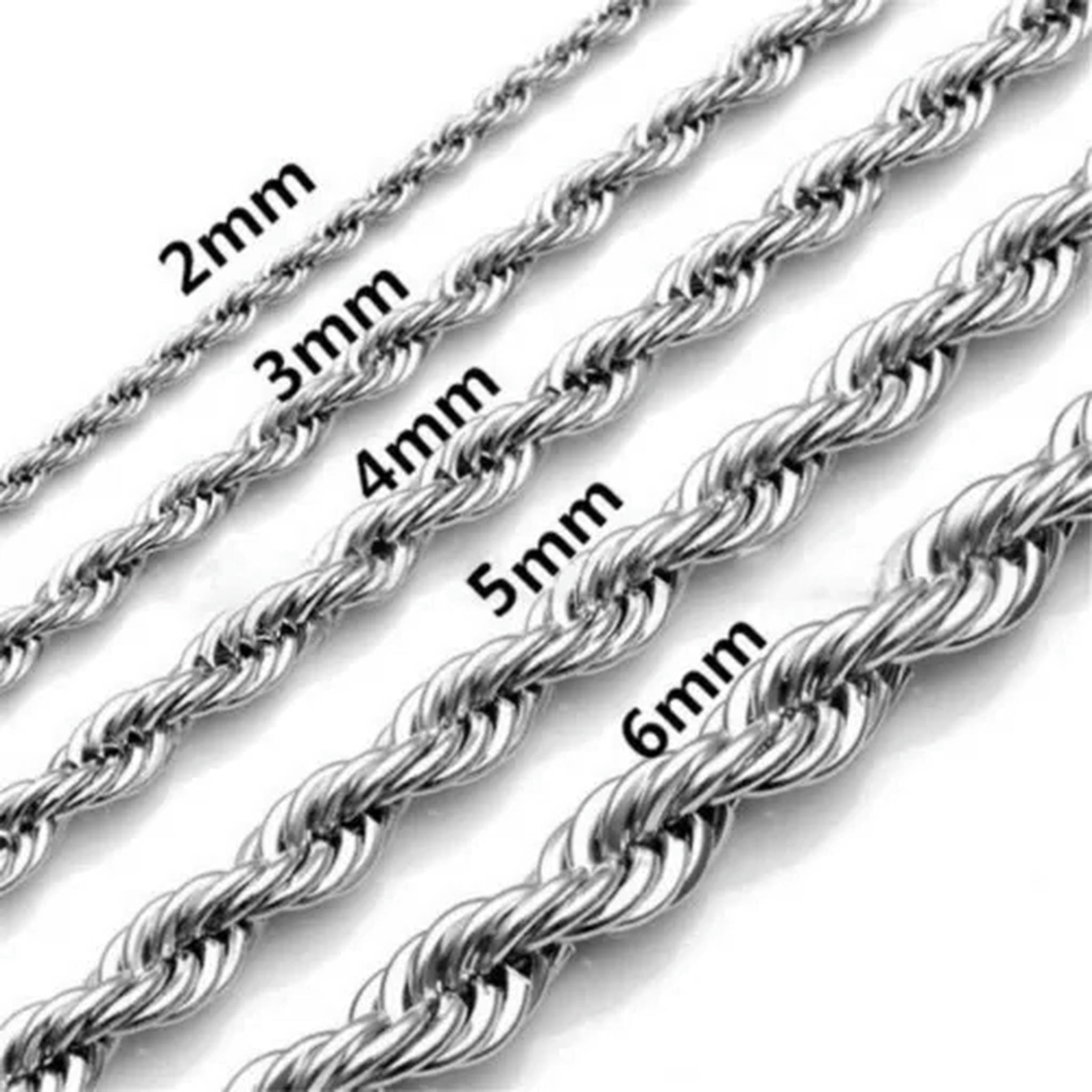 18" - 30" Stainless Steel Necklace Figaro Snake Hexagon Curb Cuban Link ...