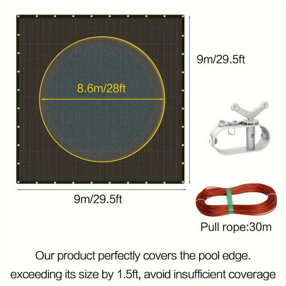 18-33FT Leaf Net For Above Ground Pool-Thicken Round Pool Dome Cover ...