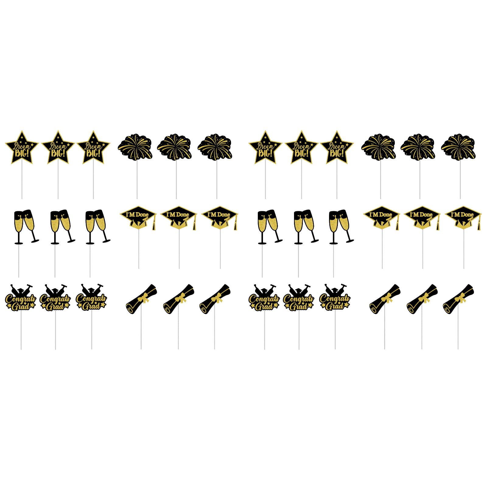 18/36/54 Pcs Graduation Picks Class of 2025 Congrats Grad Theme ...