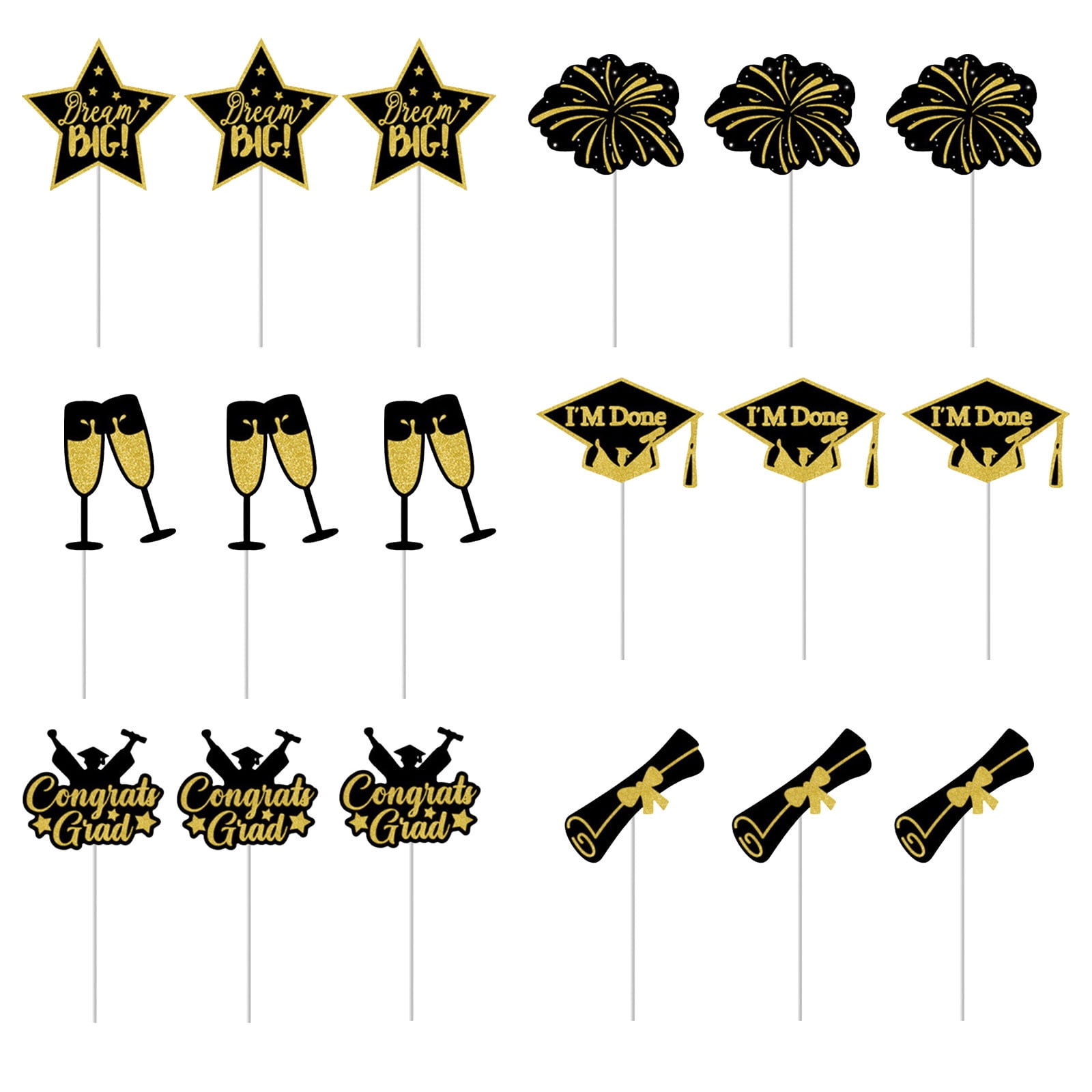 18/36/54 Pcs Graduation Picks Class of 2025 Congrats Grad Theme ...