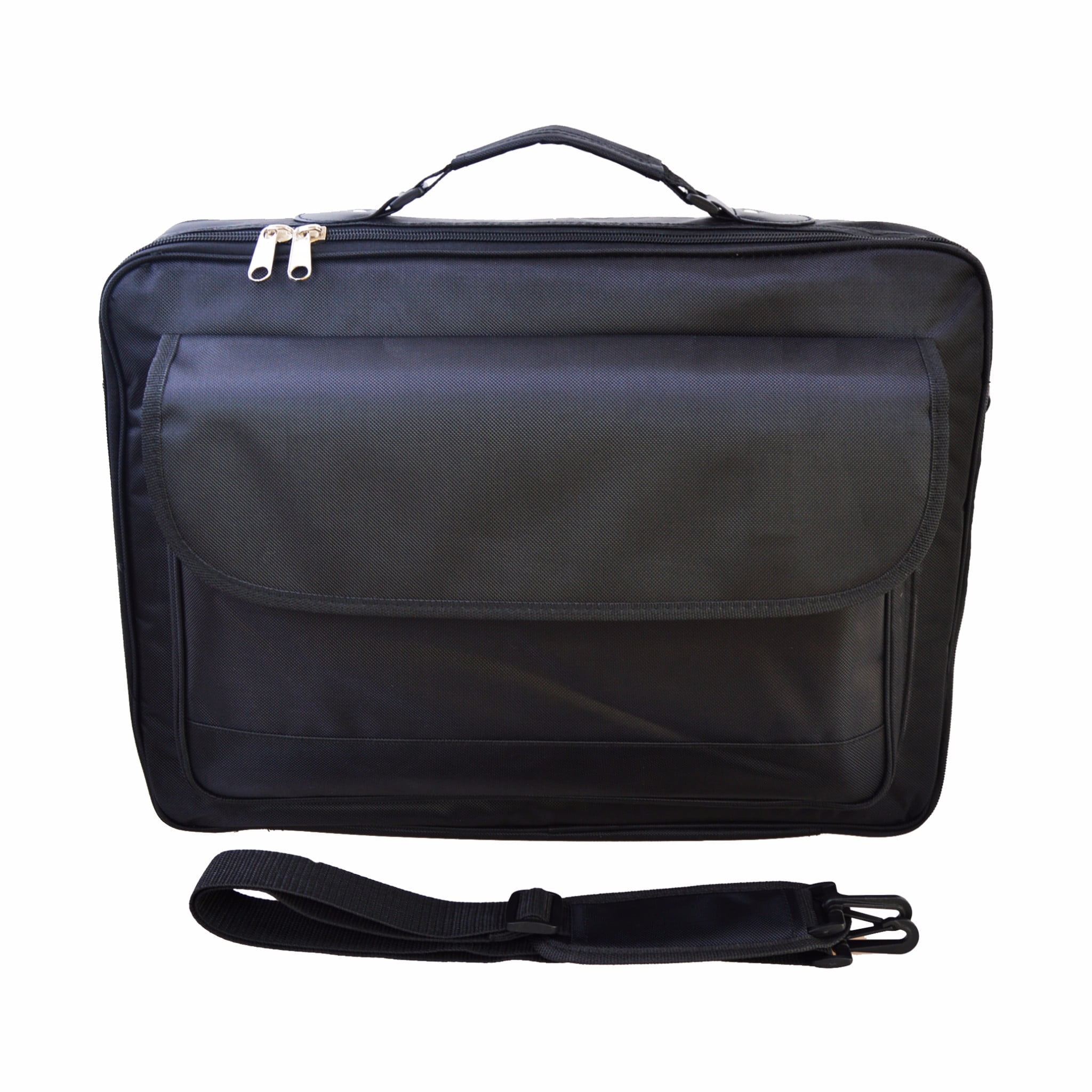 Large Nylon Computer Bag: 18.4''-15.6'' Black Laptop Briefcase for Work ...