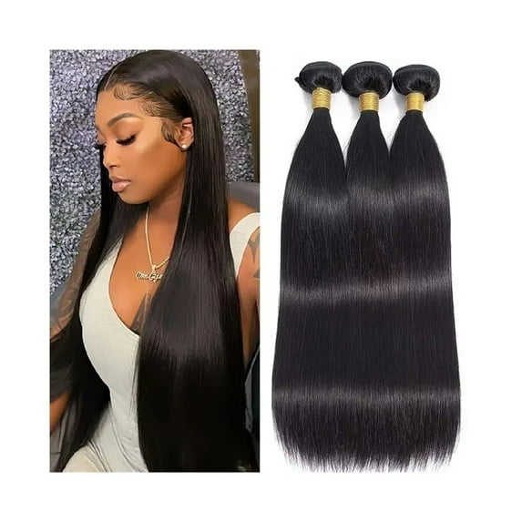 18-40 Inch Bone Straight Human Hair Bundles Brazilian Remy Hair Weave ...