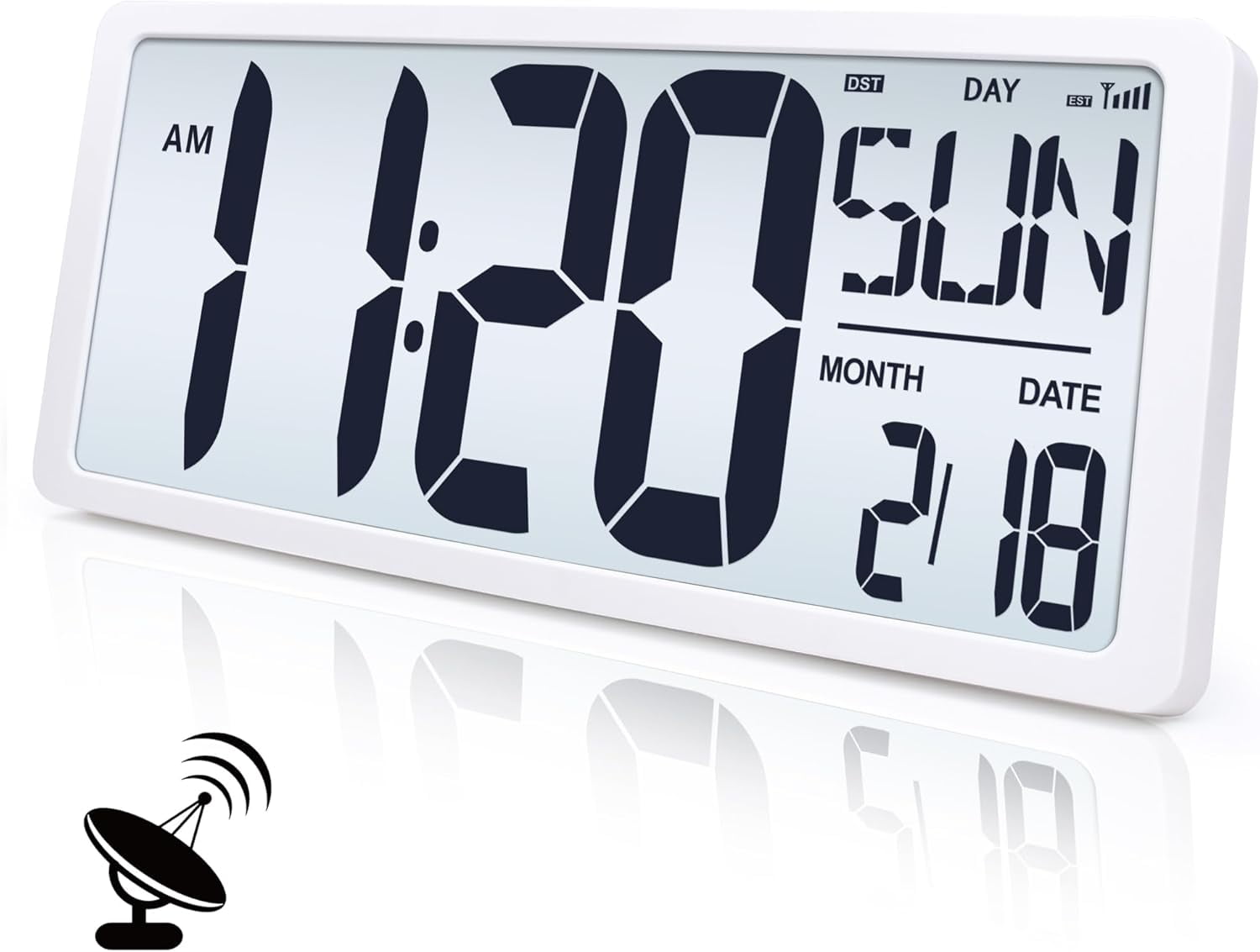 **18.44" large amotic digital wall clock with backlight, battery ...