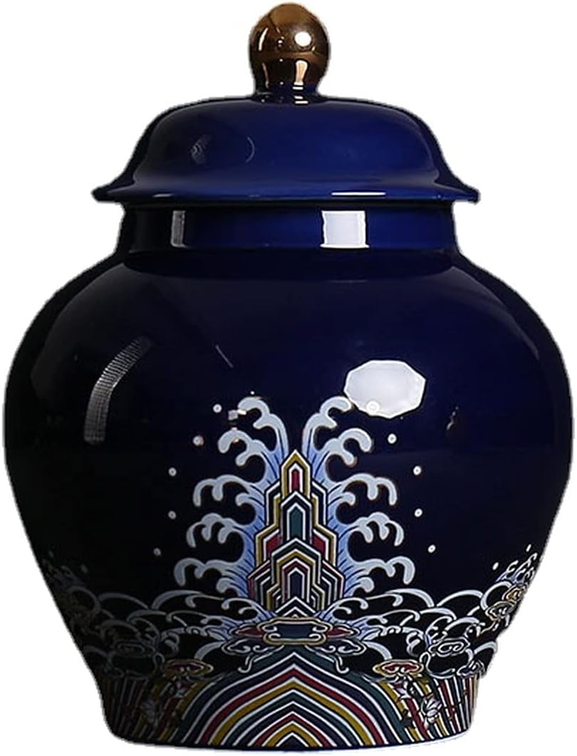 18.5 * 23cm Blue Chinese Ceramic Tea Caddy Blue and White Porcelain ...