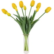 Pink Tulips Artificial Flowers 10pcs Faux Tulip Real Touch Tulip Fake ...