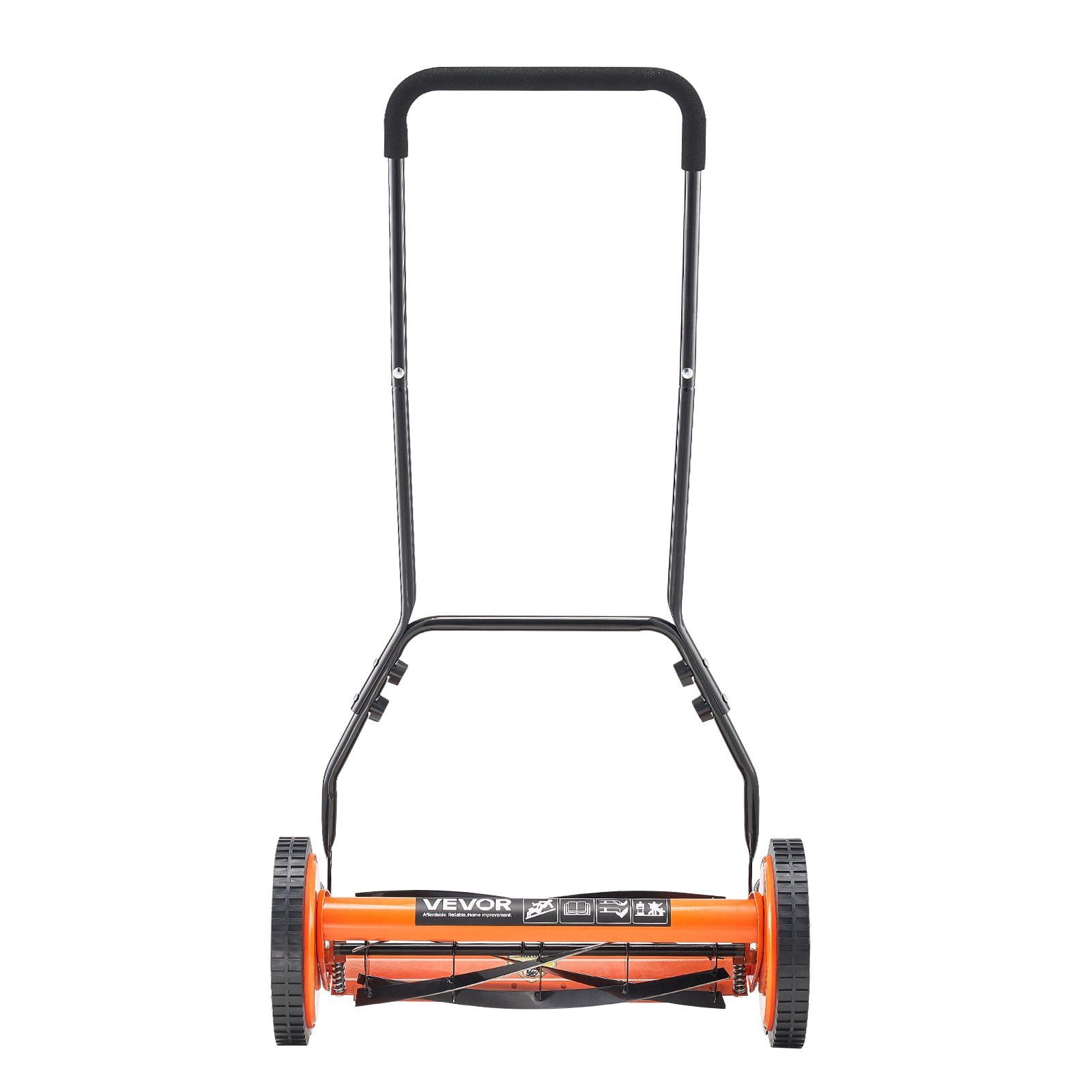 18" 5-Blade Manual Push Reel Lawn Mower with Adjustable Cutting Height ...