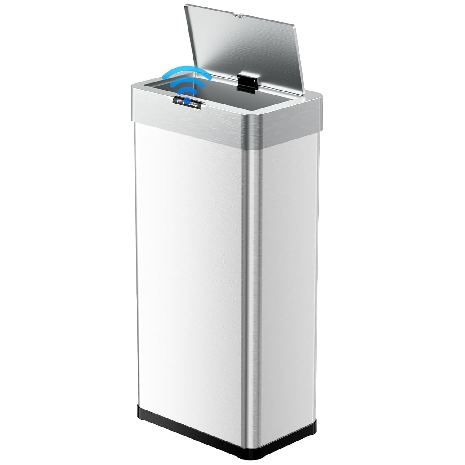 18.5 Gallon Motion Sensor Trash Can,Touchless Automatic Garbage Can,Brushed Stainless Steel ...