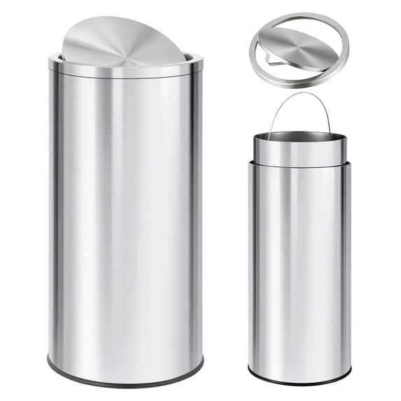 18.5 Gallon Swing Top Trash Can, Stainless Steel Kitchen & Commercial ...