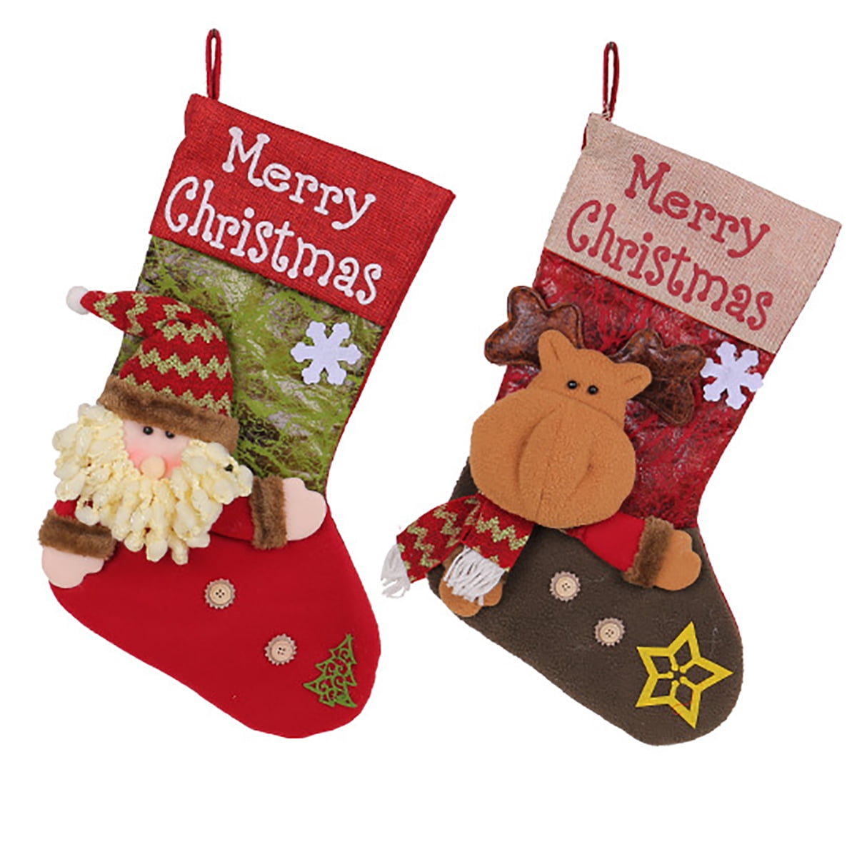18.5 Inch Christmas Stockings,2 Pack Cute 3D Large Festival Xmas ...