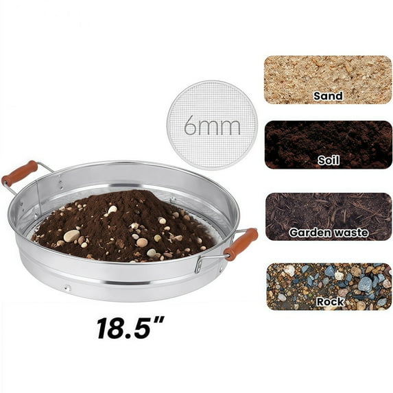 18.5 Inch Large Soil Sieve Sifter with 6mm Mesh Screens, for Sifting ...