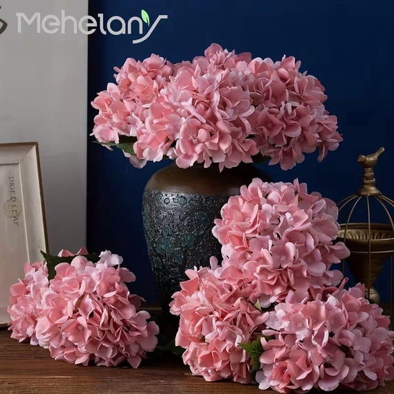 18.5 Inches Large Simulated Hydrangeas - Set of 6 Artificial Flowers ...