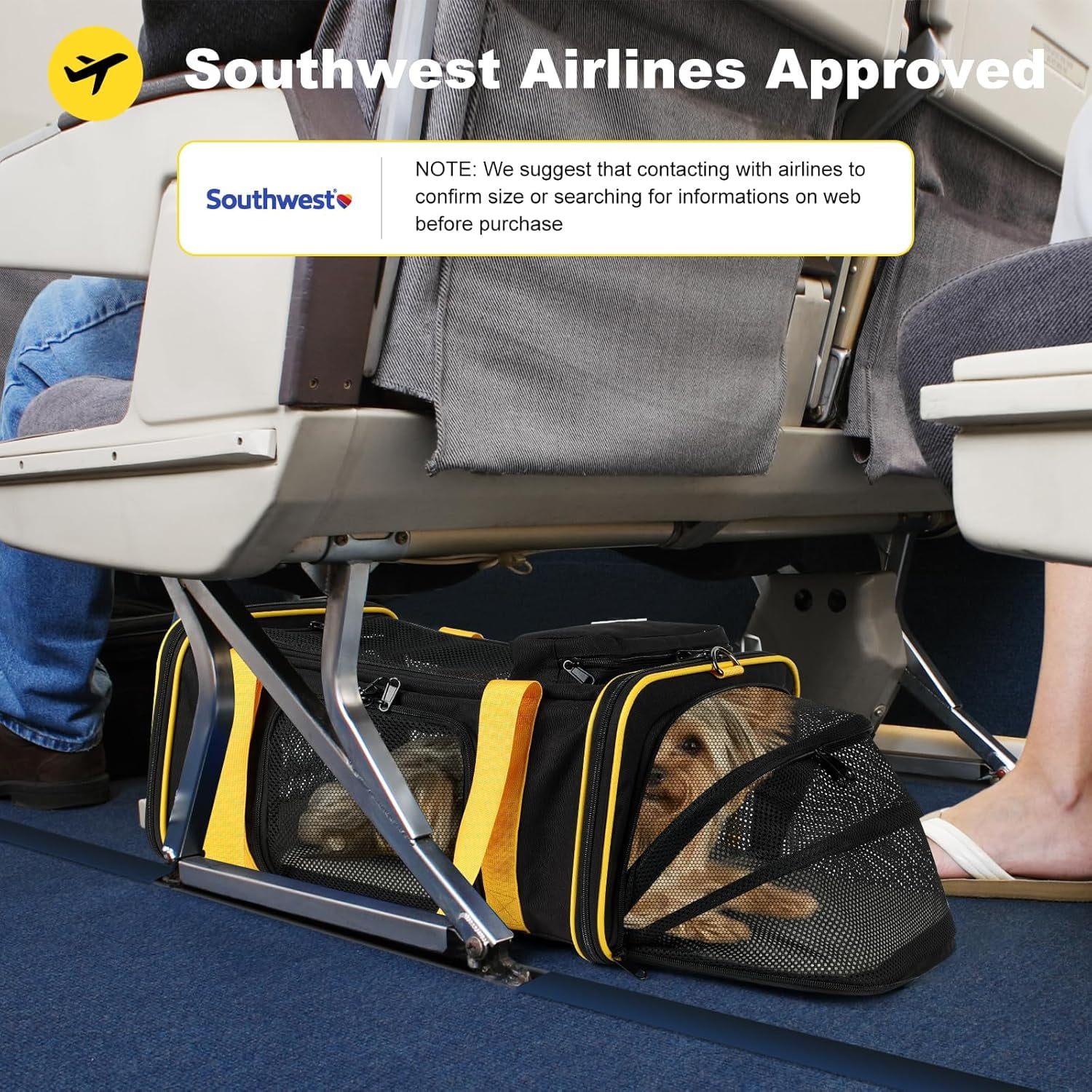 18.5''(L) x13.5''(W) x9.5''(H) Approved Expandable pet Carrier,for ...