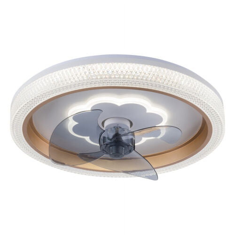 18.5" Low Profile LED Ceiling Fan Light Flush Mount Lamp Bedroom Remote ...