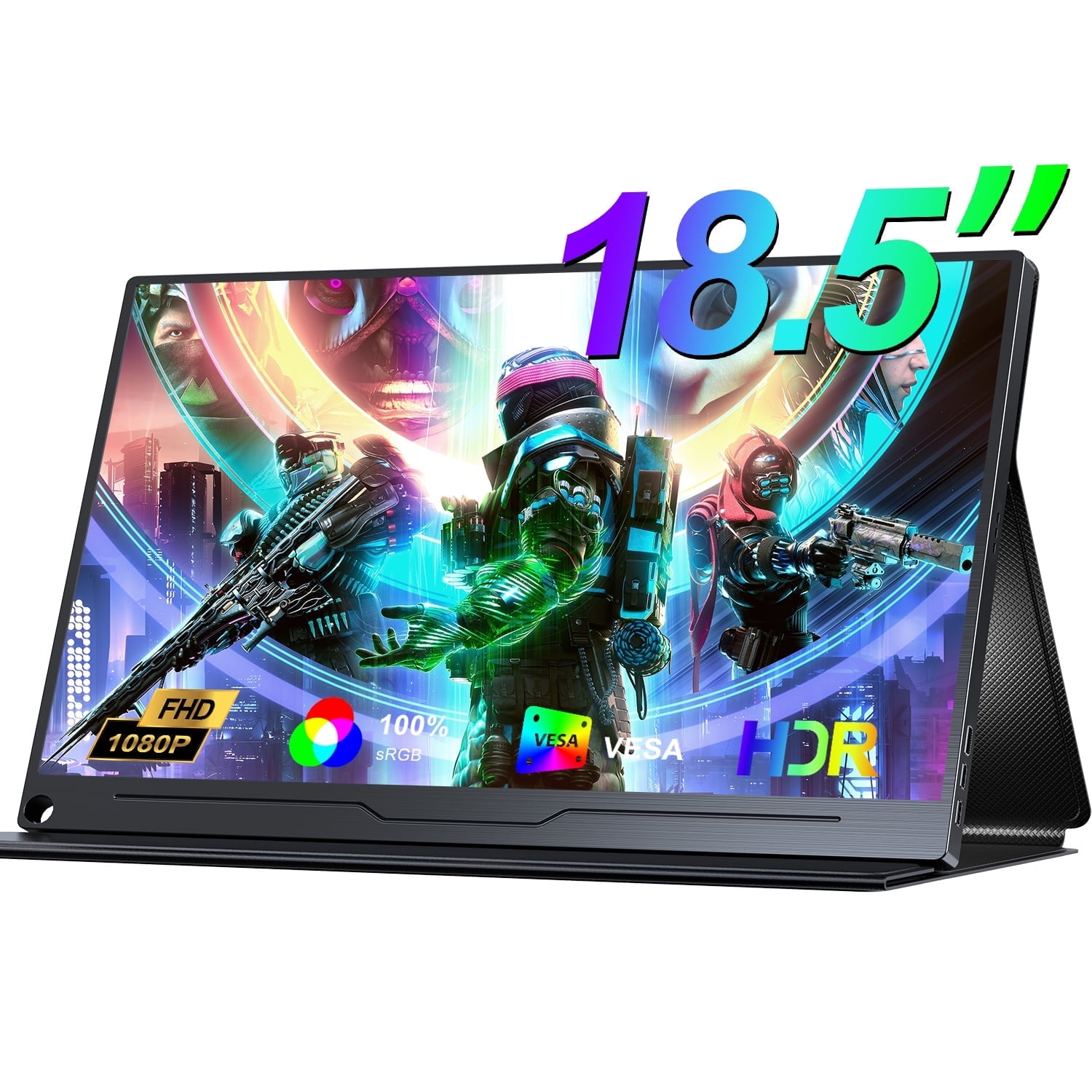 18.5" Portable Gaming Monitor 120HZ, AZMKOO 1080P IPS HDR Eye Care ...