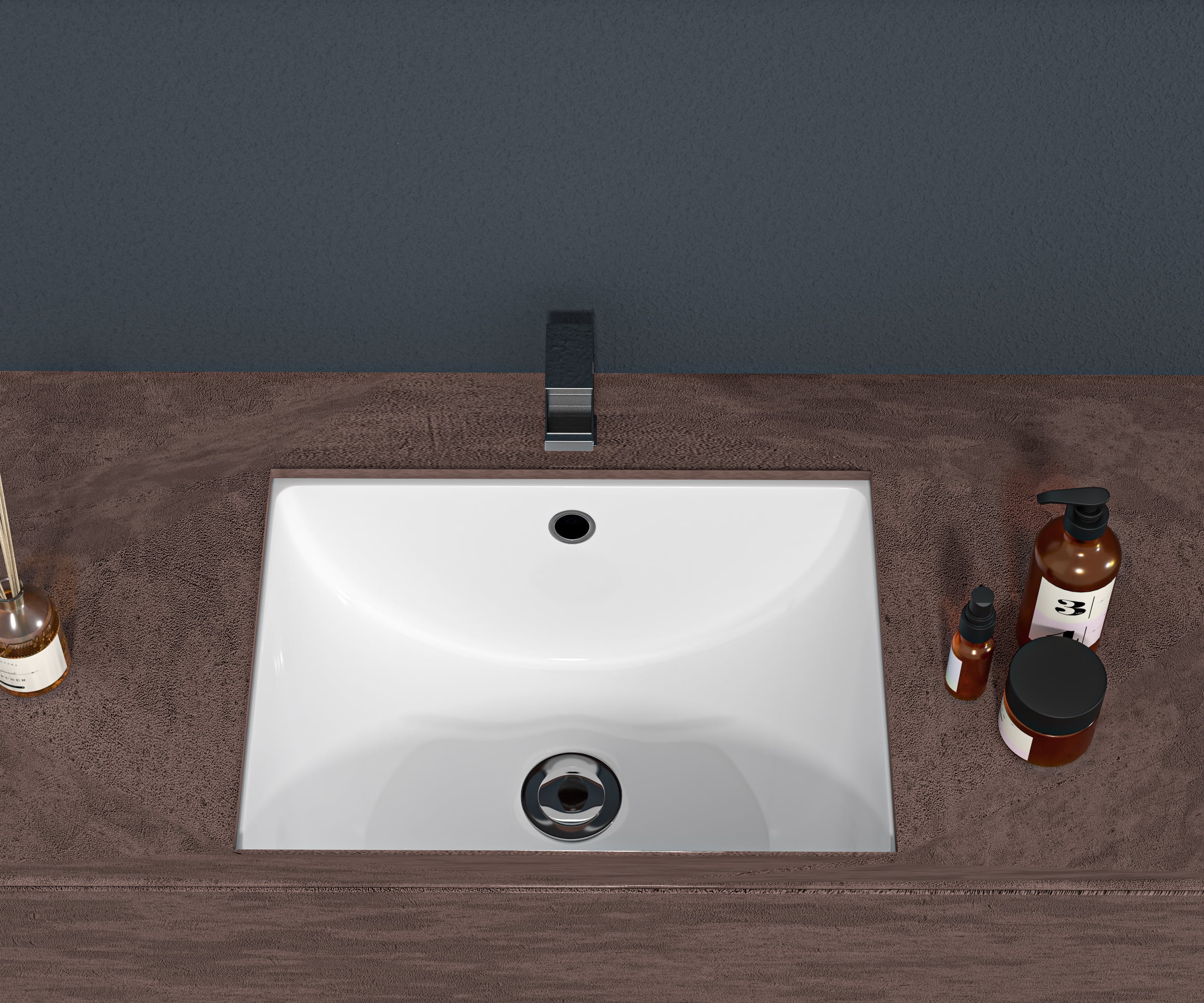 18.5"X13.5" White Ceramic Rectangular Undermount Bathroom Sink with ...