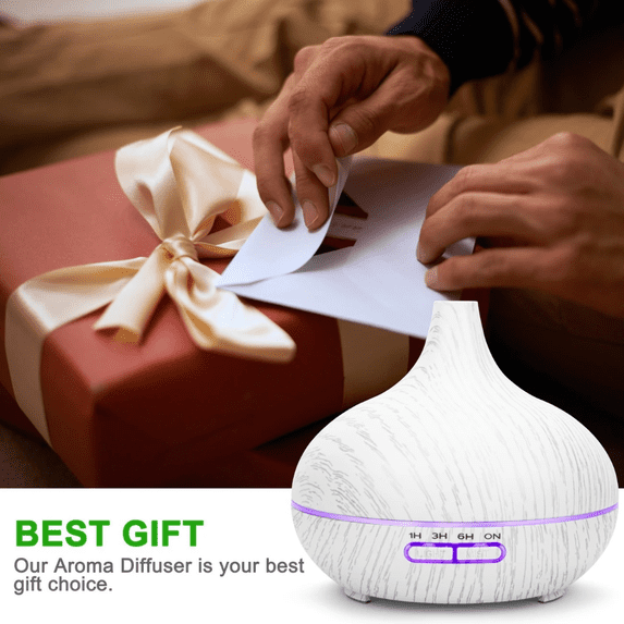 18.6oz Aroma Diffuser with 6-Bottle Essential Oil Set Lavender Jasmine ...