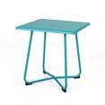18.75" Teal Blue Contemporary Square Outdoor Patio Side Table - Walmart.com