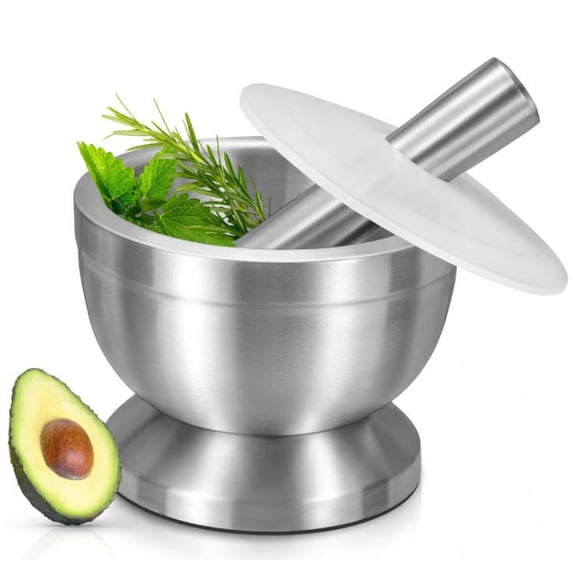 18/8 (305) Stainless Steel Mortar and Pestle Set,Mortar and Pestle with ...