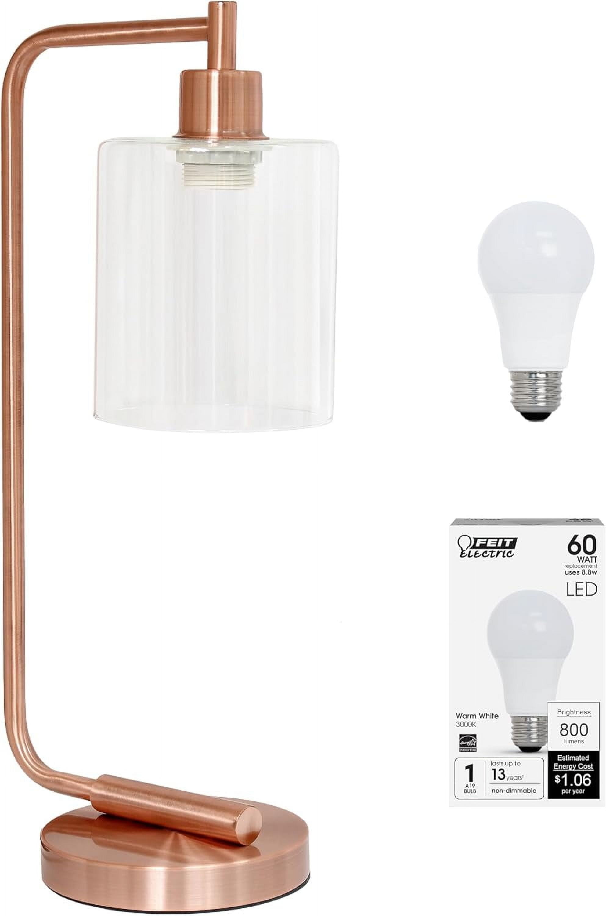 18.8" Industrial Bronson Antique Style Iron Lantern Desk Table Lamp ...