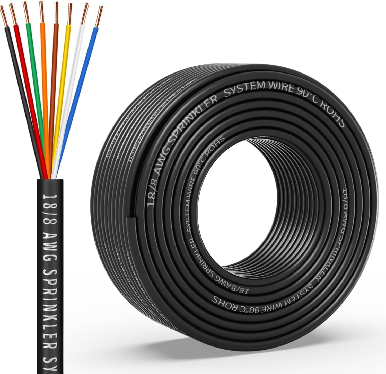 18/8 Solid Sprinkler System Wire 50ft, 18 Gauge Irrigation Wires PVC ...