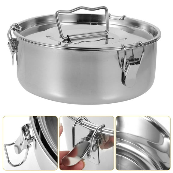 80 Oz Stainless Steel Flan Pan - Round Fluted Mold with Lid, Compatible ...