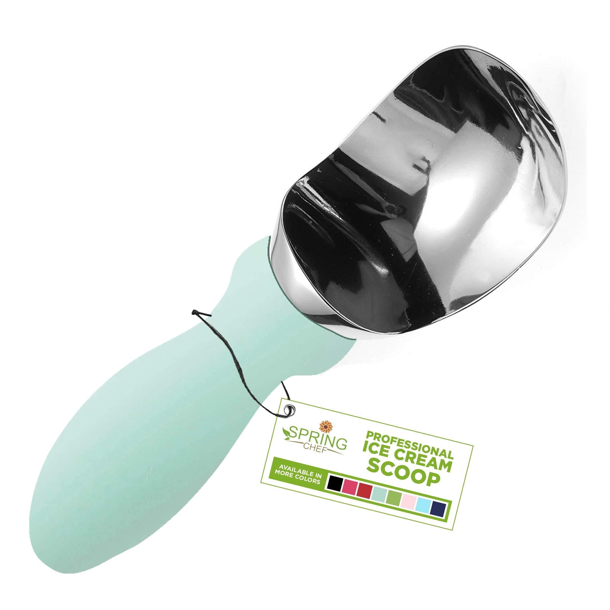 18/8 Stainless Steel Ice Cream Scoop with Soft Grip Handle - Heavy Duty ...