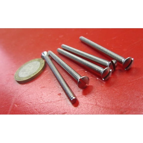 18-8 Stainless Steel Oval Head Slotted Machine Screws, FT, 6-32 Thread ...