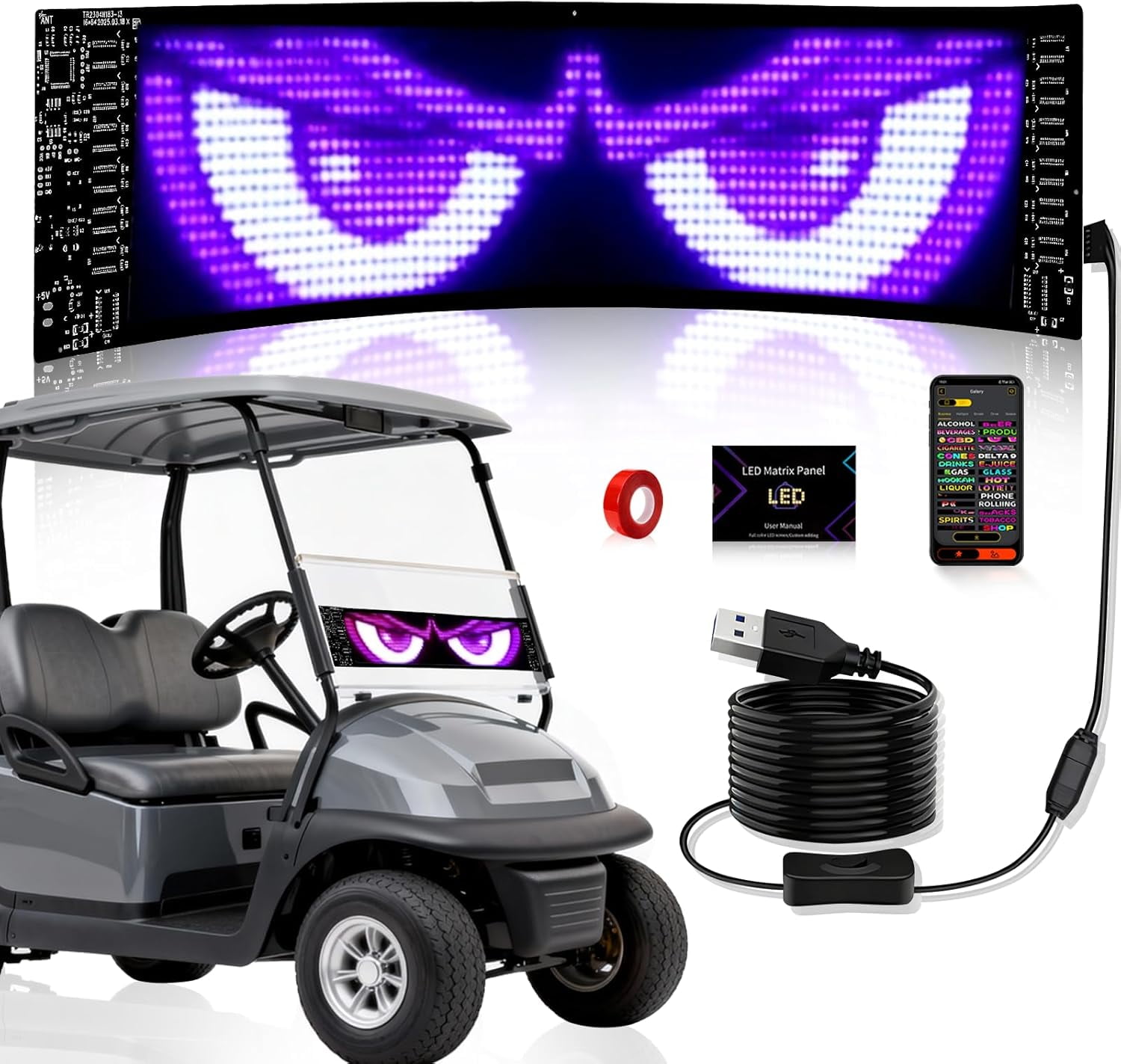 18.89"x7.87" Double Row Programmable Sign, Scrolling Bright Flexible ...