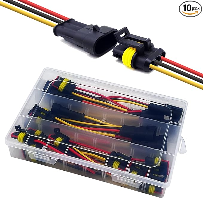 18 AWG 3 Pin Connector Waterproof Wire Connectors 3 Pin Automotive ...