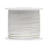18 AWG Gauge UL1007 Stranded Topcoat Hook Up Wire, 300V, 0.079" Diameter, White, 100 ft Length ...
