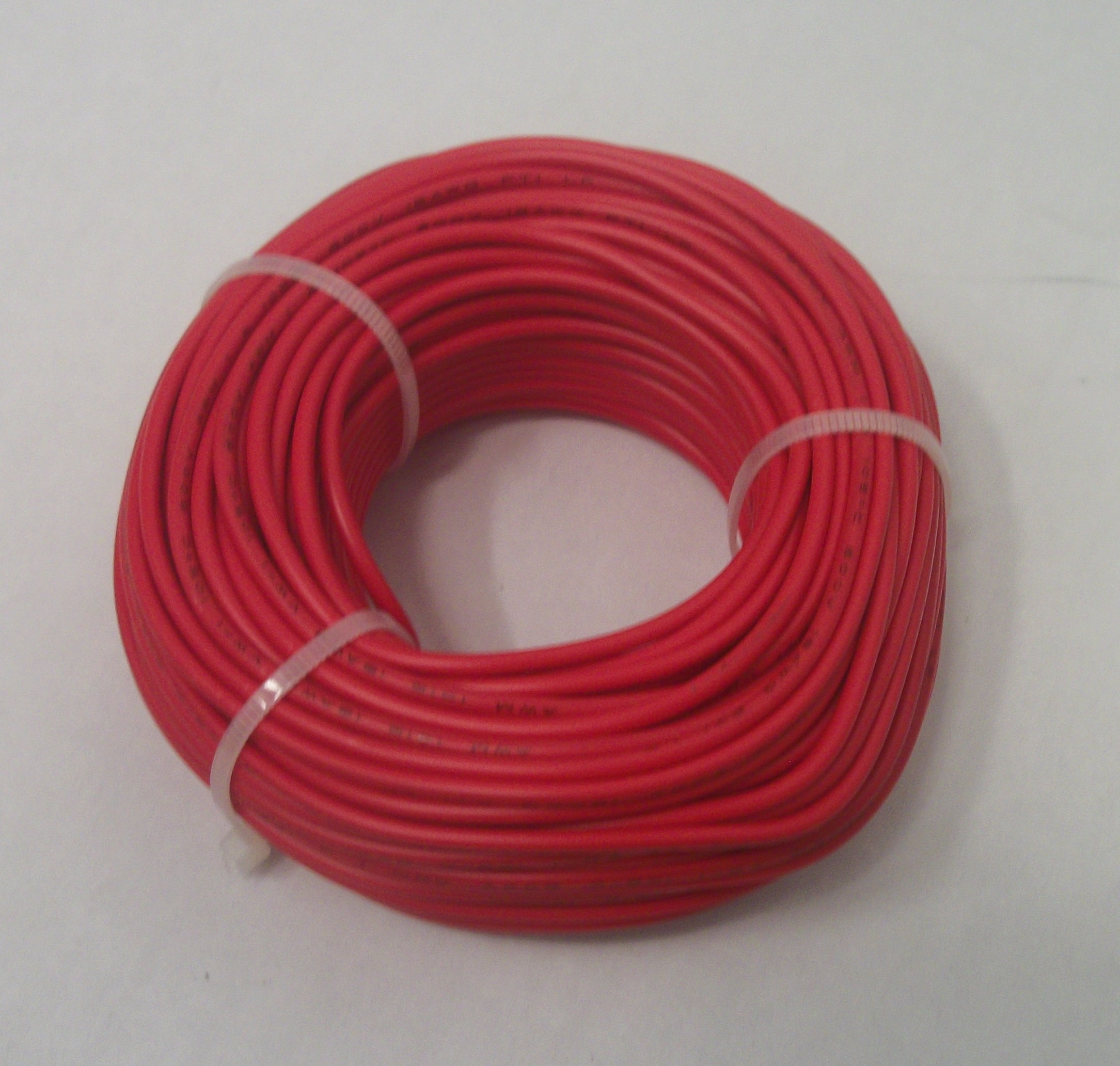 18 AWG tinned copper stranded hook up wire, 100 feet per RED 1015 ...