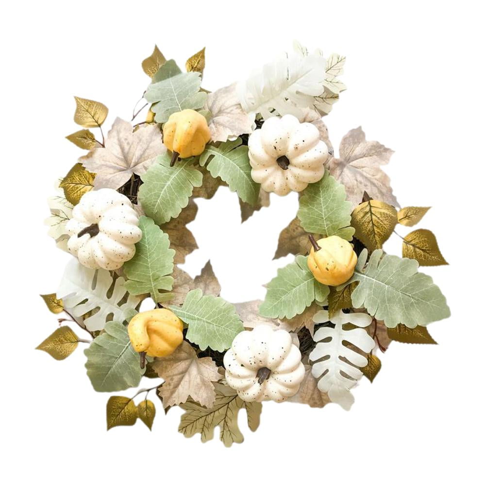 18" Artificial Pumpkin Fall Wreath, 2025New Autumn Fairytale Pumpkin ...