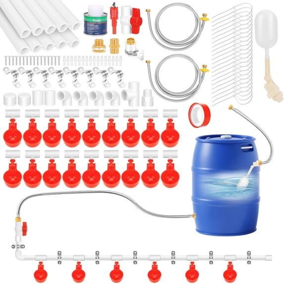 18 Automatic Chicken Water Cups, Complete Set Pipeline Automatic ...