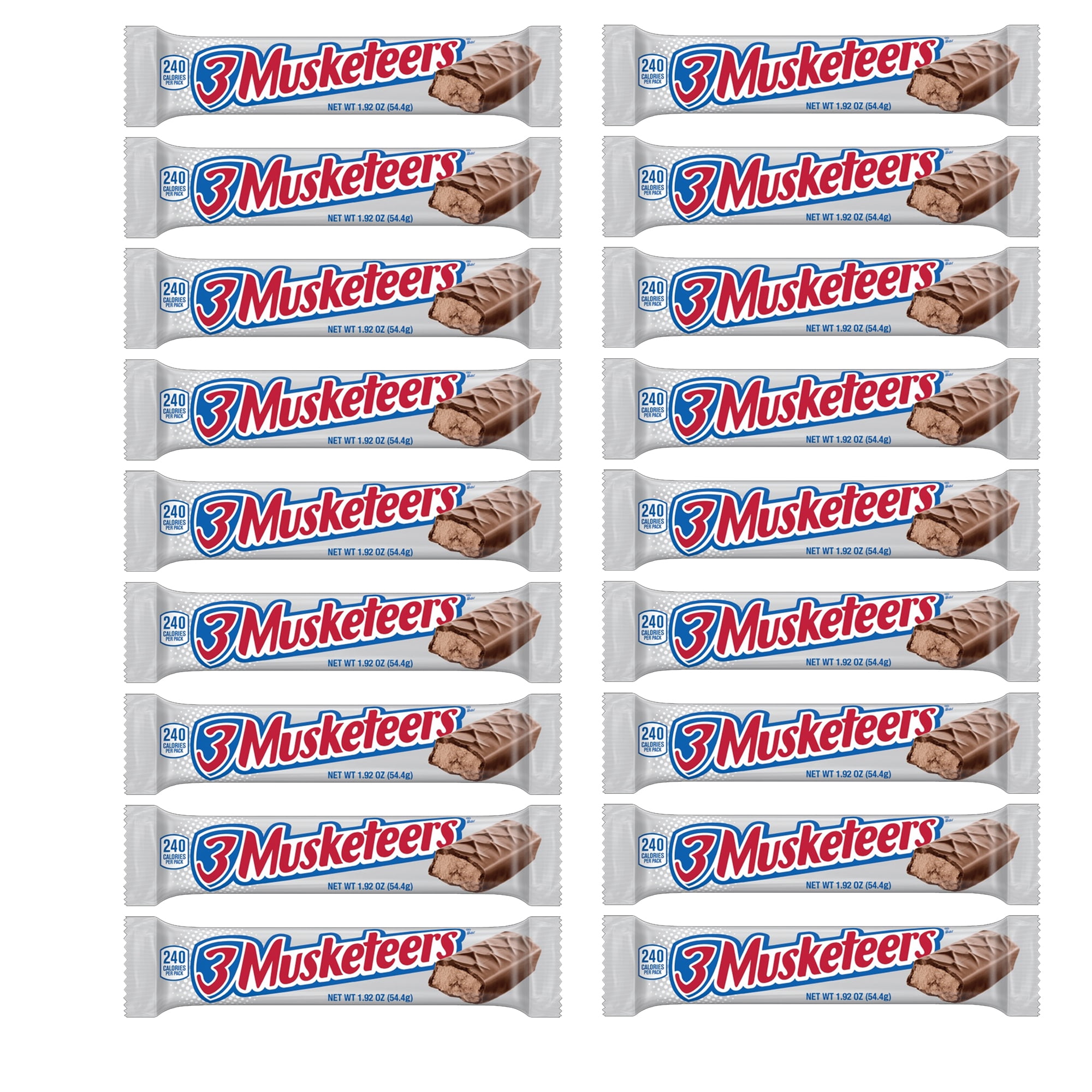 RADYAN 18-Count Full Size 3 Musketeers Milk Chocolate Candy Bars ...