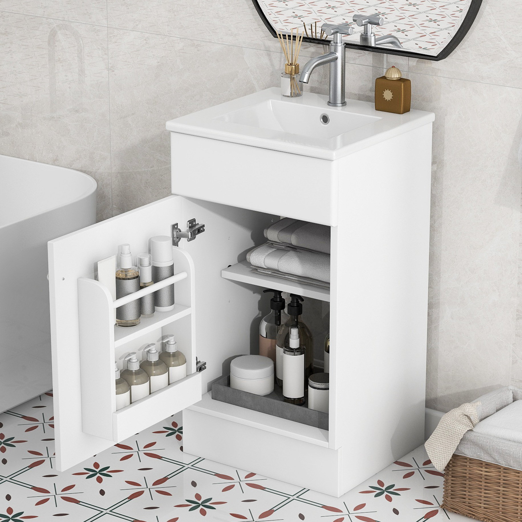 18" Bathroom Vanity Unit with Sink | Soft - closing door for silent use ...