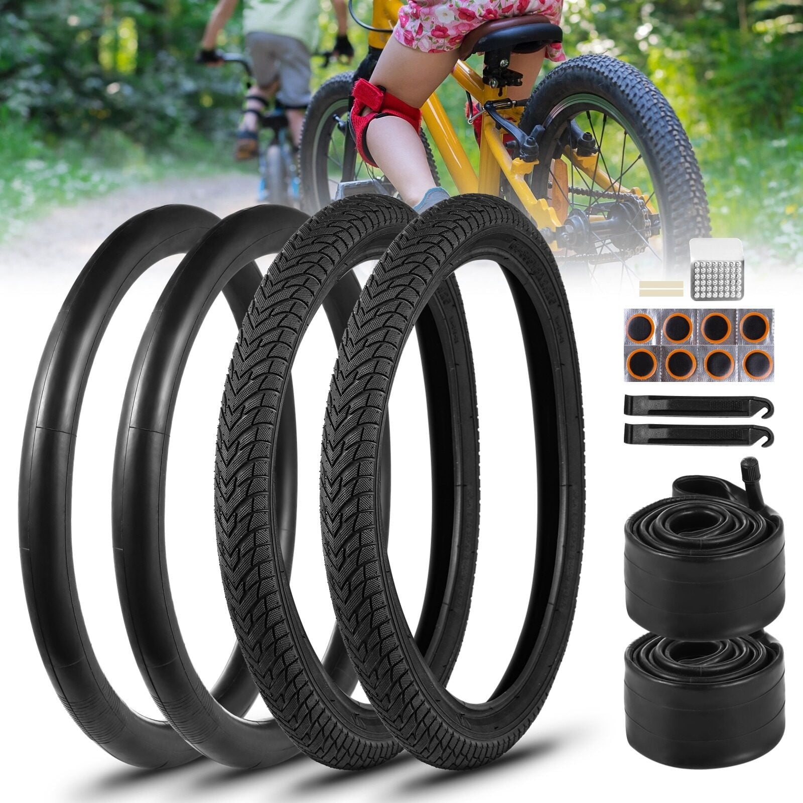 18" Bike Tires and Tubes Bike Tires Set, 2PCS 18×2.1" Replacement Tires ...