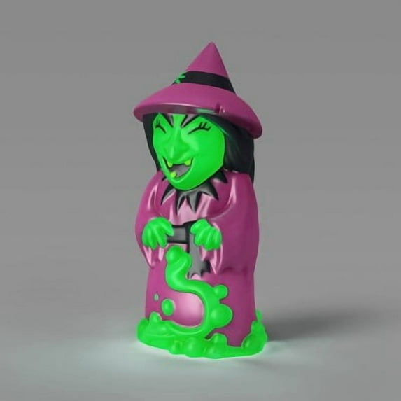 18" Blow Mold Magic Witch Halloween Decorative Prop Green - Walmart.com