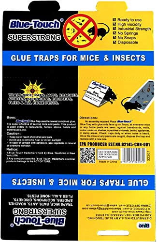 18 Blue-Touch Mouse Glue Traps, Professional Sticky Glue Traps/Boards ...