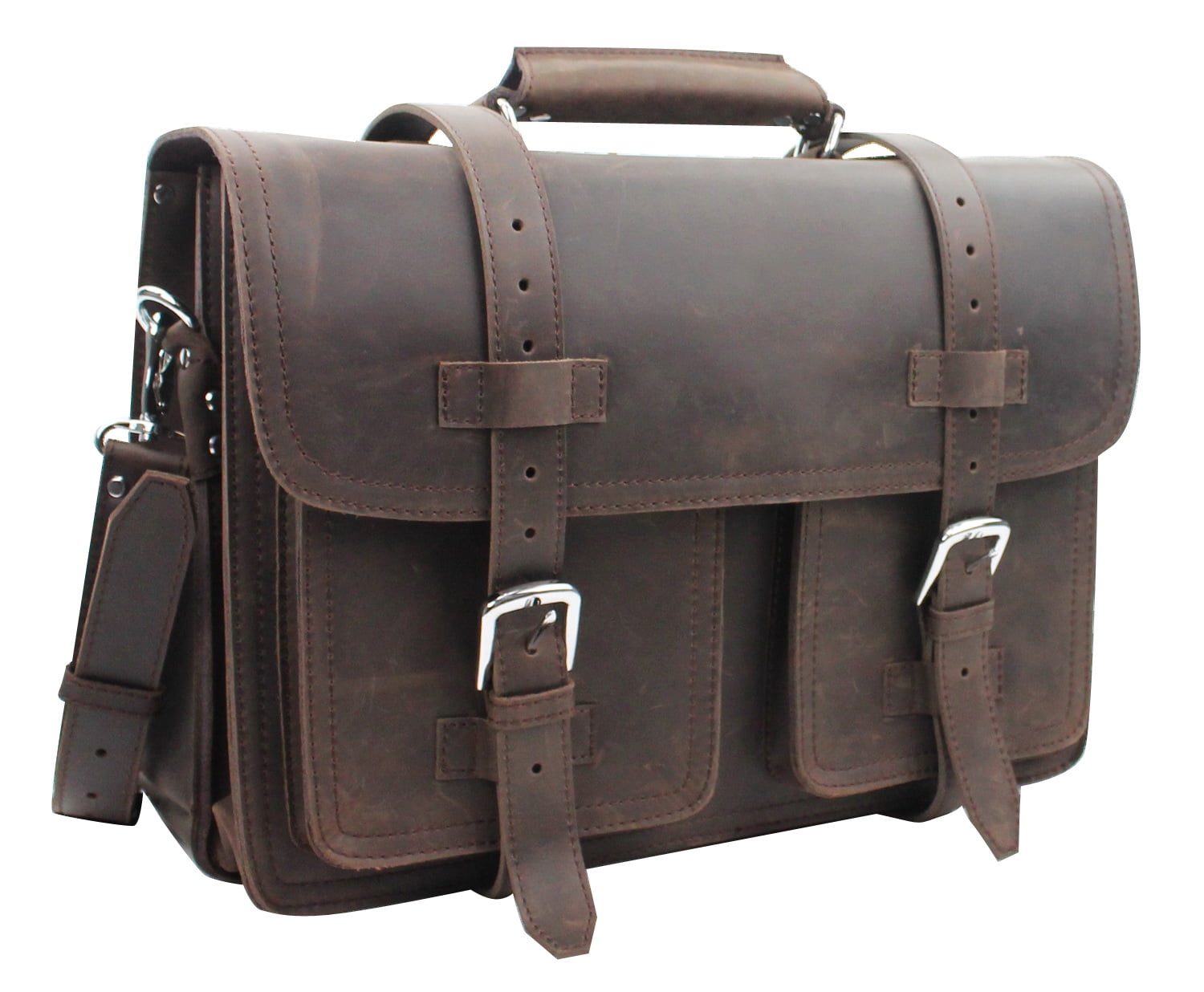 18 CEO Leather Large Briefcase Backpack Travel Bag L31.CB - Walmart ...